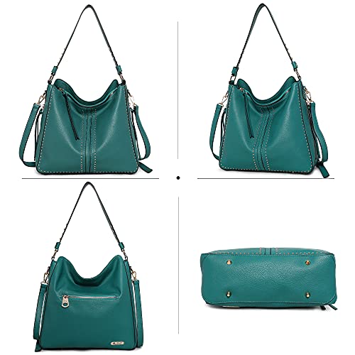Montana West Large Leather Hobo Handbag for Women Studded Shoulder Bag Crossbody Purse MWC-1001WTQ
