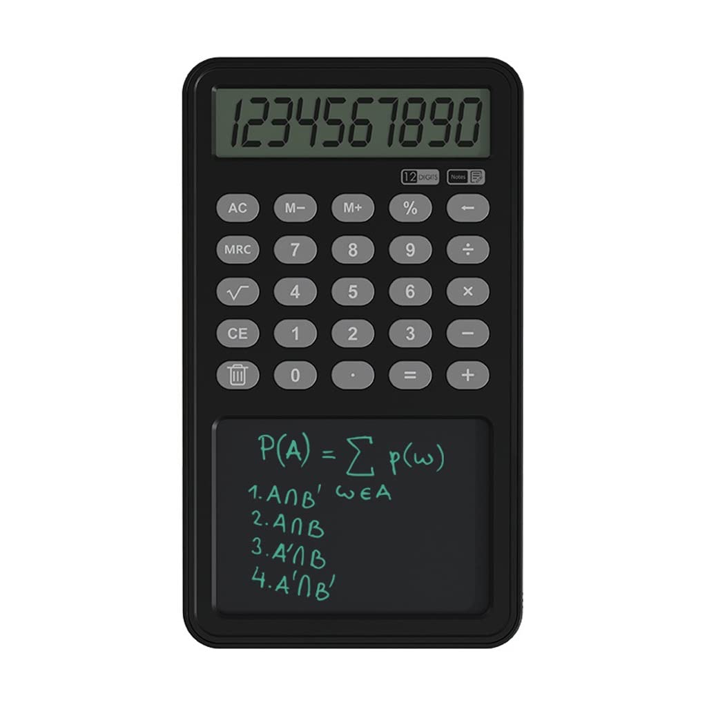 MJWDP Multifunctional Calculator Business Office Portable LCD Handwriting Tablet Calculator 12 Digit Display Financial Calculator (Color : A, Size : One Size)
