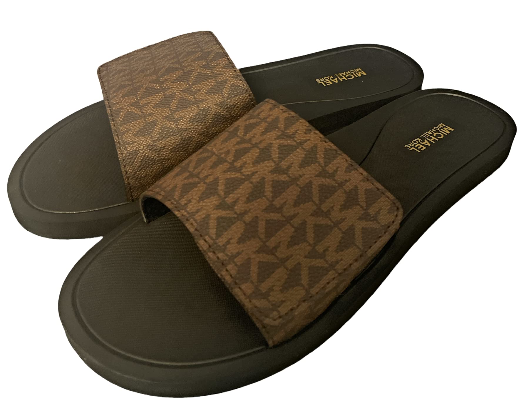 Michael kors logo wade slide 8 brown