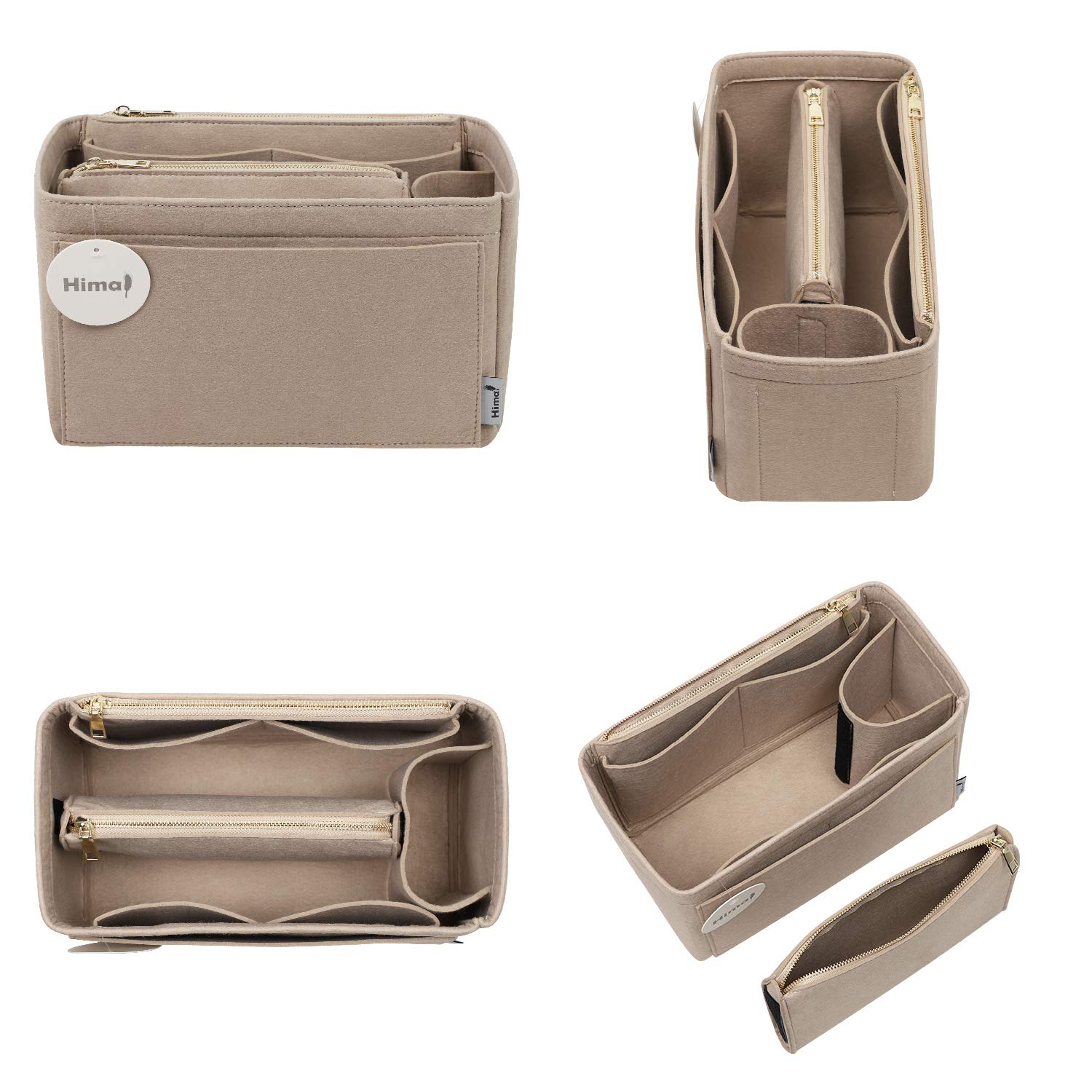 Purse Organizer Insert, Handbag Organizer, Bag in Bag Organizer, Perfect for Speedy Neverfull and More, 5 Sizes (Slender Large, Beige)
