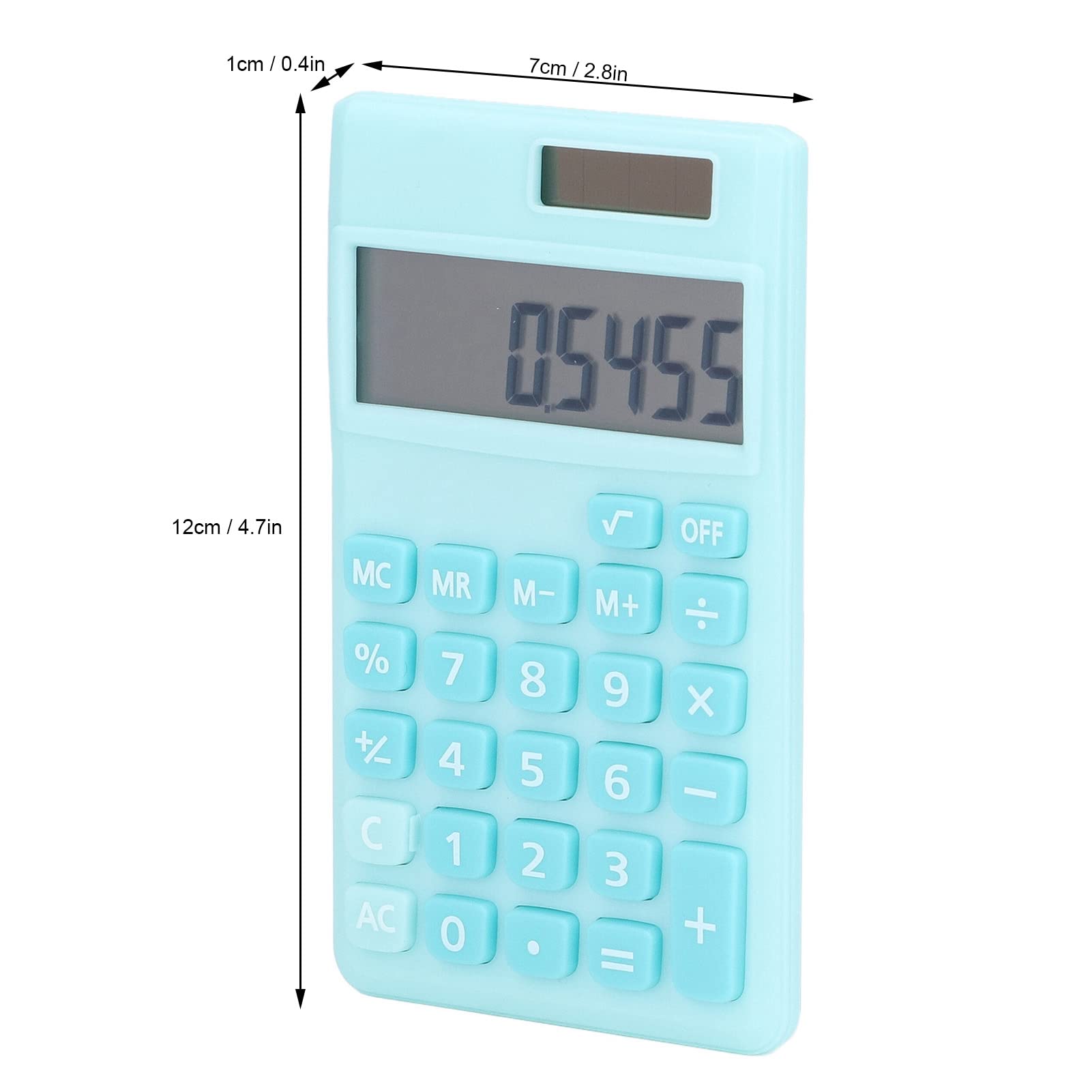 Candy Coloured Calculator with 8 Digit LCD Display, Large Keys Designed for Fast Response, Hand Held Pocket Calculator for Business, Office, Home, Basic Budget, School (Peacock Blue)