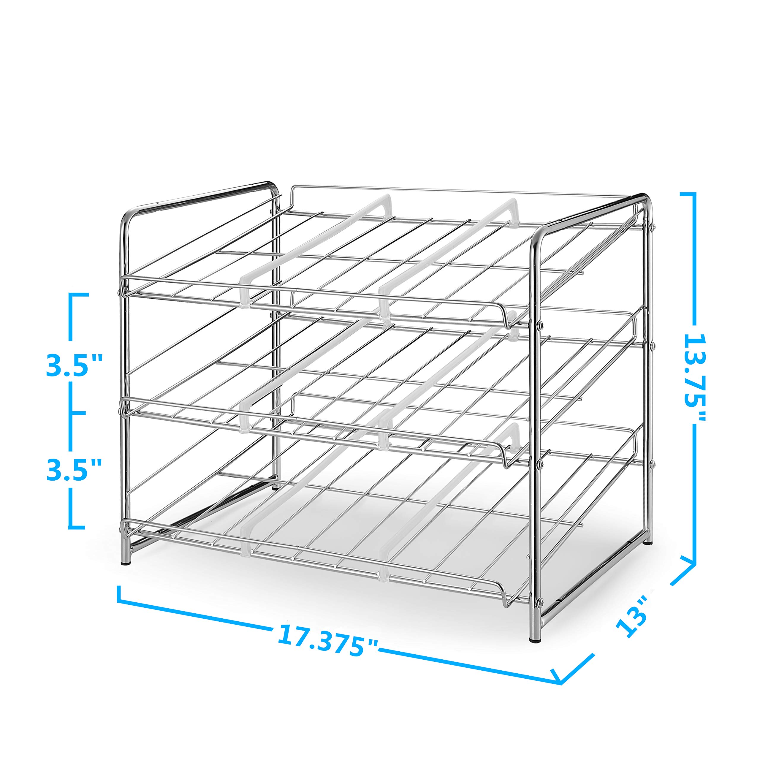 Simple Trending Can Rack Organizer, Stackable Can Storage Dispenser Holds up to 36 Cans for Kitchen Cabinet or Pantry, Chrome