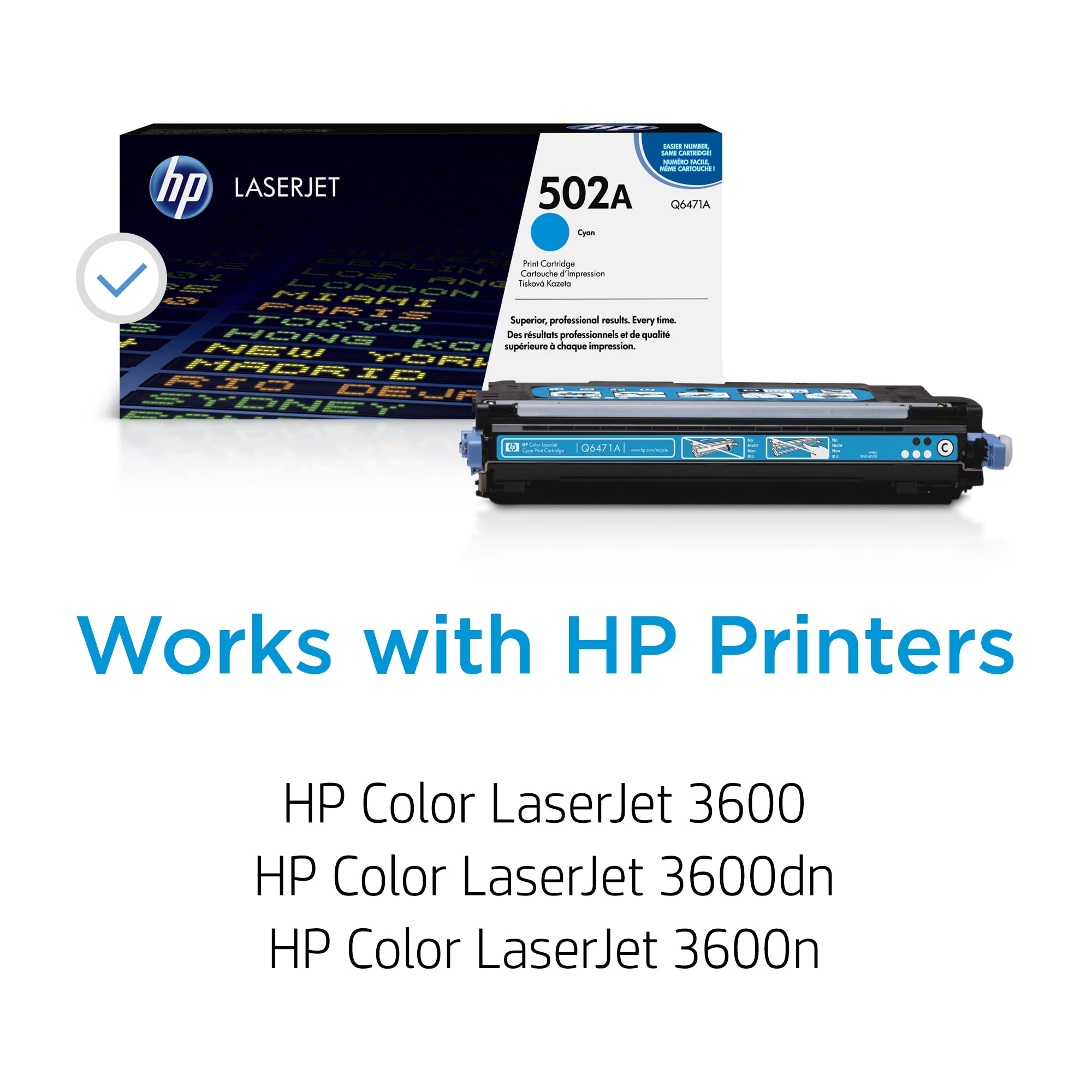 Original HP 502A Cyan Toner Cartridge | Works with HP Color LaserJet 3600 Series | Q6471A