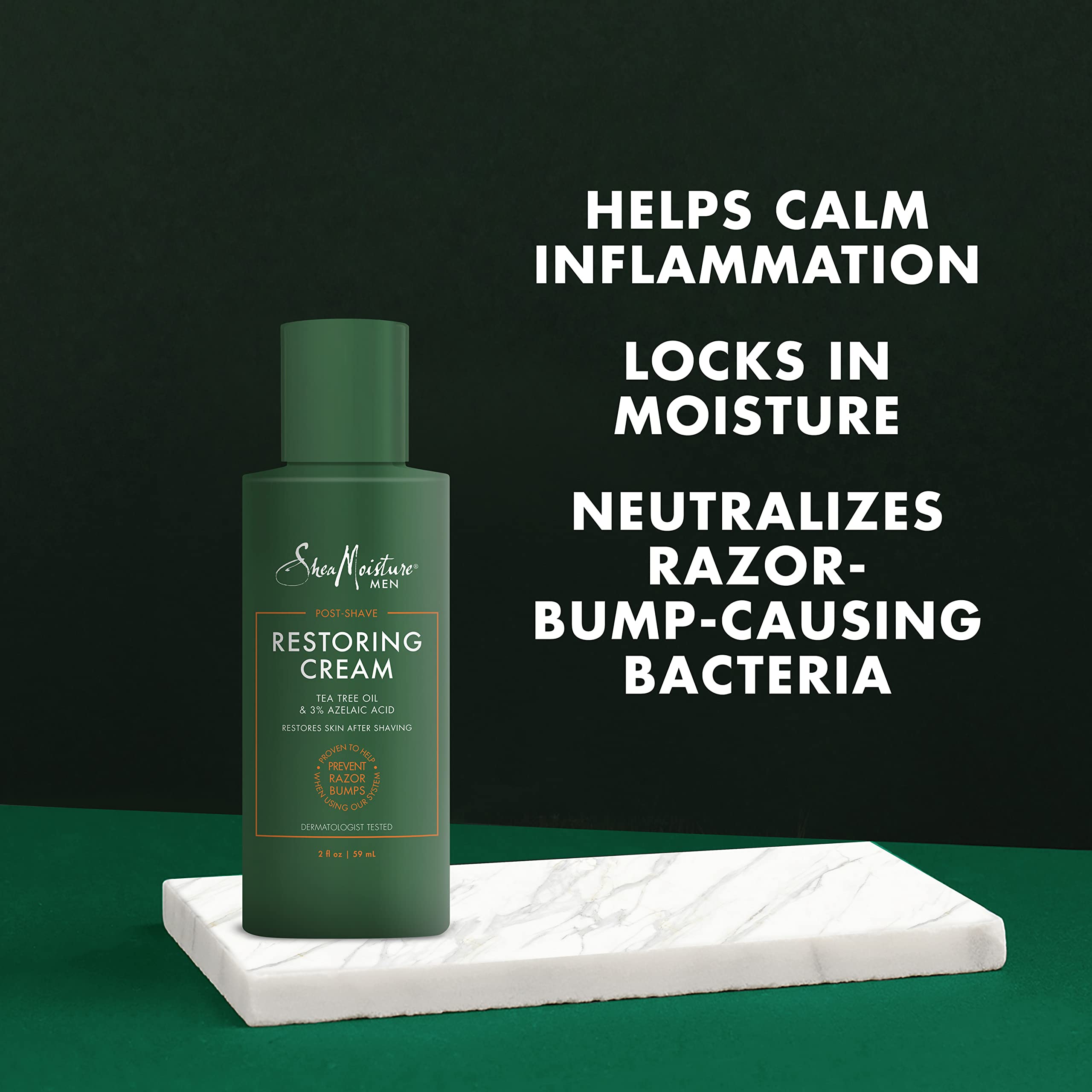 SheaMoisture Men After Shaving Cream For Reduced Irritation After Shaving Restoring Cream Dermatologist-Tested Skin Care Proven to Prevent Razor Bumps When Using Our System 2 oz