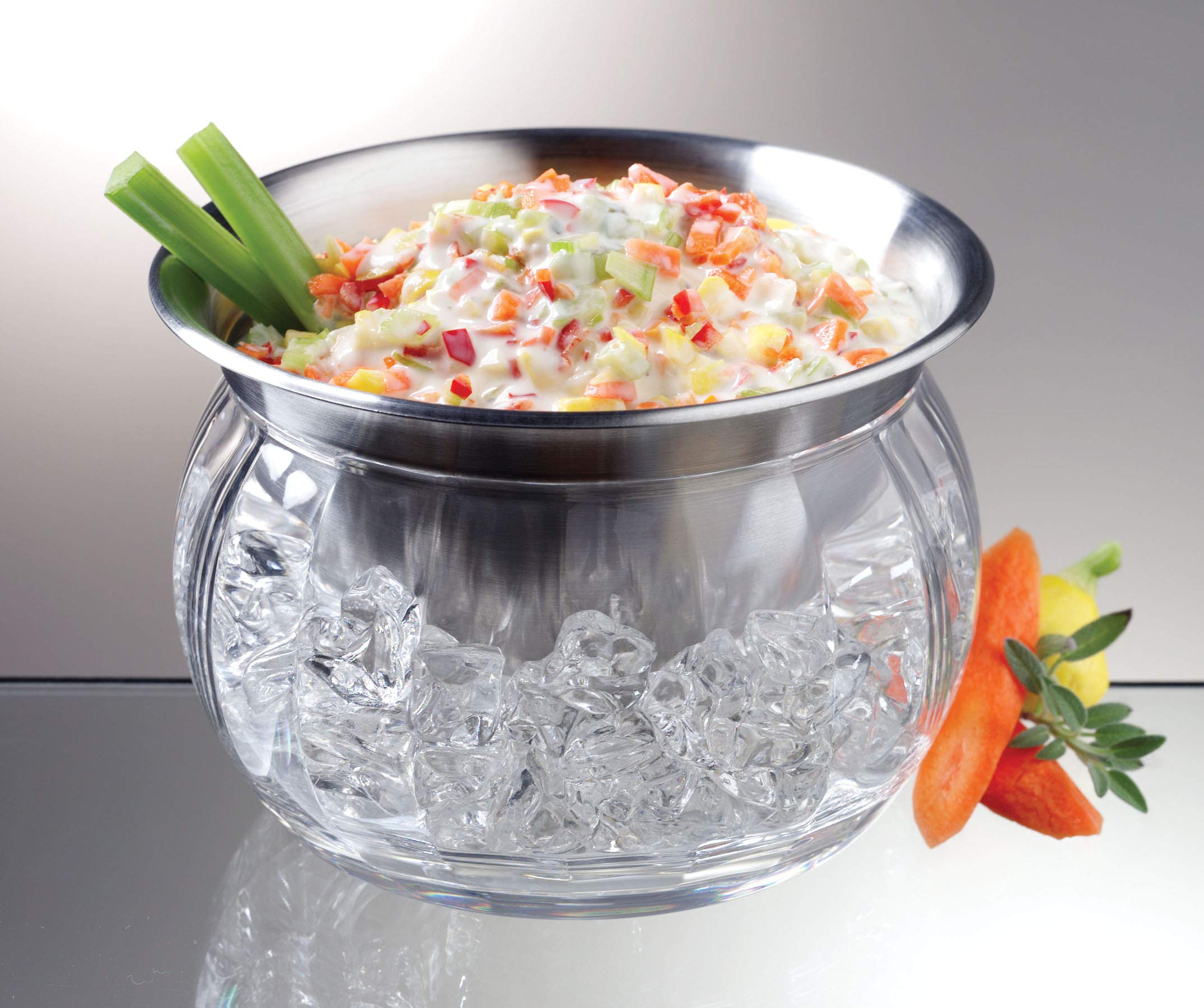 Prodyne Iced Dip-On-Ice Stainless-Steel Serving Bowl 22oz