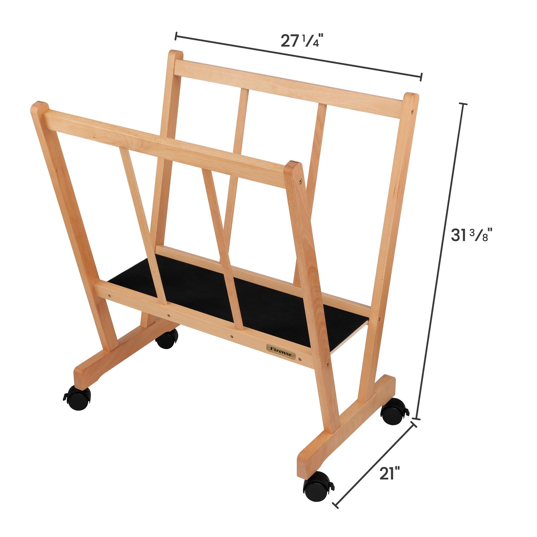 Creative Mark Firenze Wood Large Print Rack with Castors - Perfect for Display of Canvas, Art, Prints, Panels, Posters, Art Gallery Shows, Storage Rack - Black