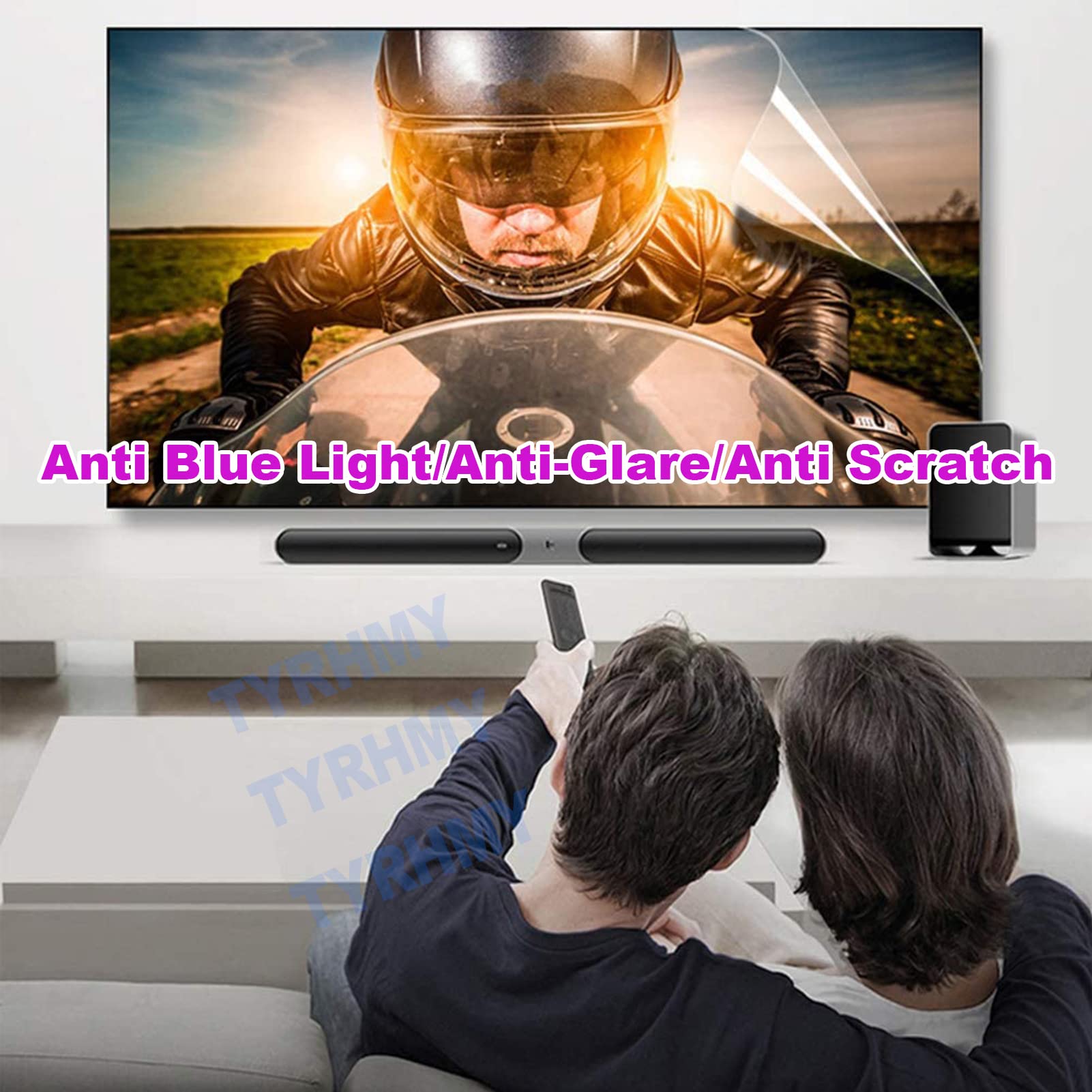 65 Inch Non-Glare TV Screen Protector, Anti-Blue Light/Anti Scratch Protection Film, Protect Your Eyes for Samsung, Insignia, VIZIO, TCL, Sony, Sharp, Hisense, LG, TCL, Etc,65in L56.69inxW31.85in