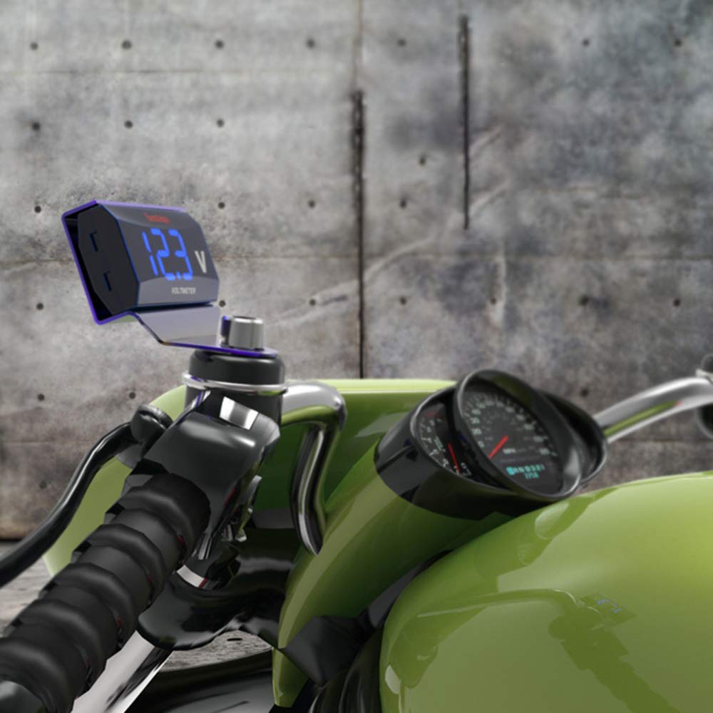 GoolRC Motorcycle DC 10-150V Digital Voltmeter LED Display Waterproof Voltage Tester Battery Moniter Gauge with Bracket