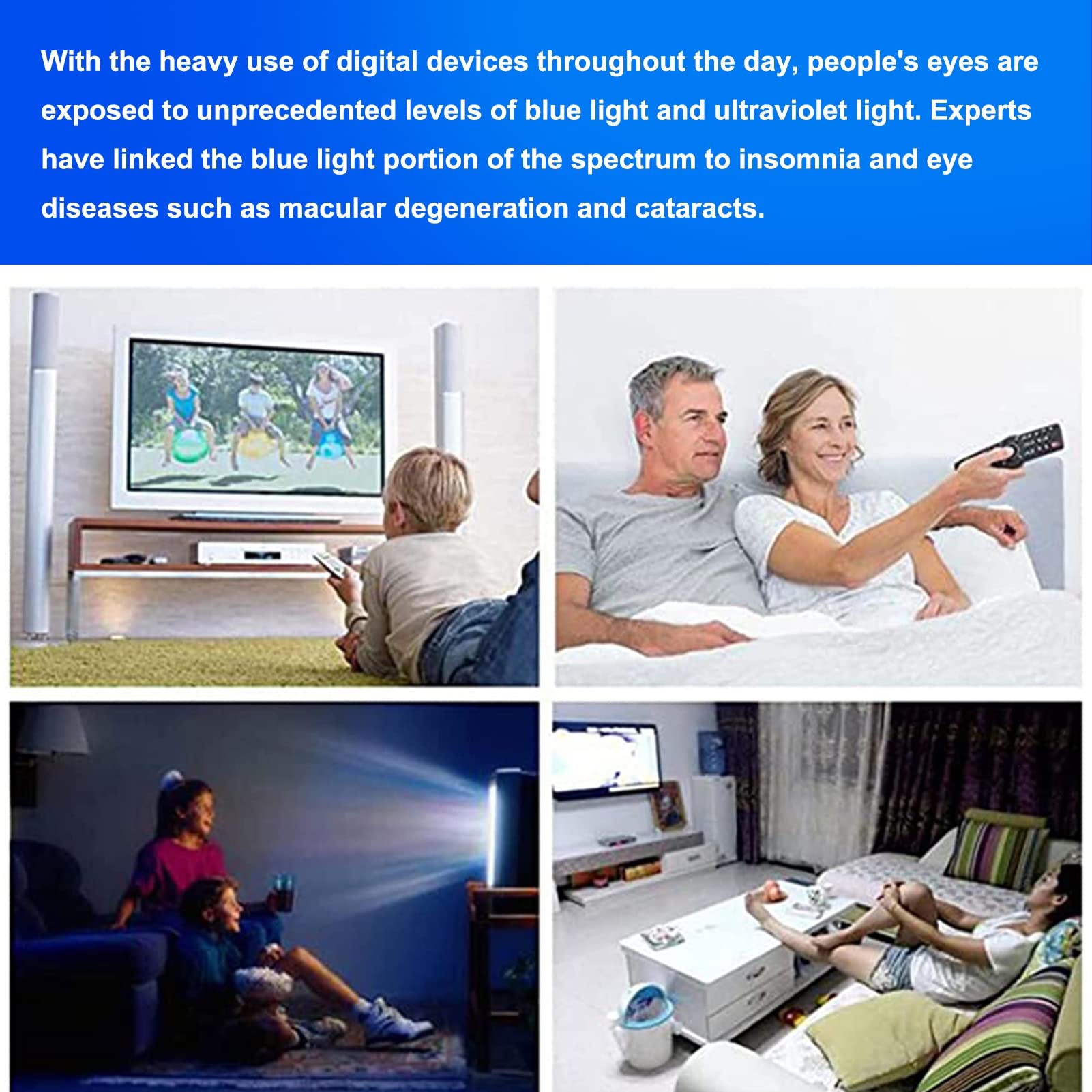 65 Inch Non-Glare TV Screen Protector, Anti-Blue Light/Anti Scratch Protection Film, Protect Your Eyes for Samsung, Insignia, VIZIO, TCL, Sony, Sharp, Hisense, LG, TCL, Etc,65in L56.69inxW31.85in