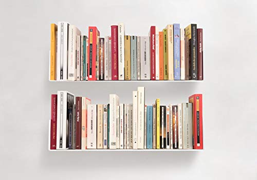 TEEbooks - Bookshelves - Set of 2 - Steel - White - 23,6" x5,9 x5,9