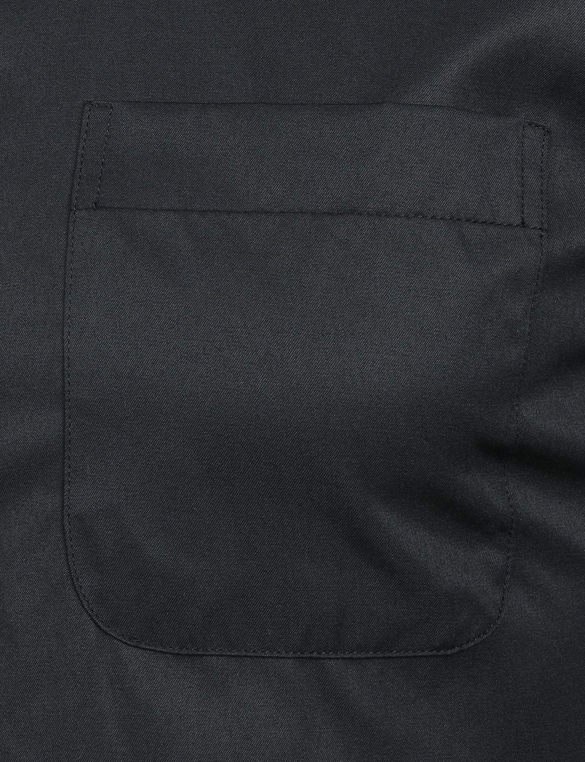 ZEROYAA Men's Long Sleeve Dress Shirt Solid Slim Fit Casual Business Formal Button Up Shirts with Pocket ZSSCL01 Black Large