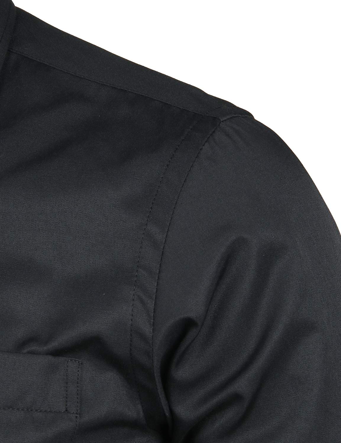 ZEROYAA Men's Long Sleeve Dress Shirt Solid Slim Fit Casual Business Formal Button Up Shirts with Pocket ZSSCL01 Black Large