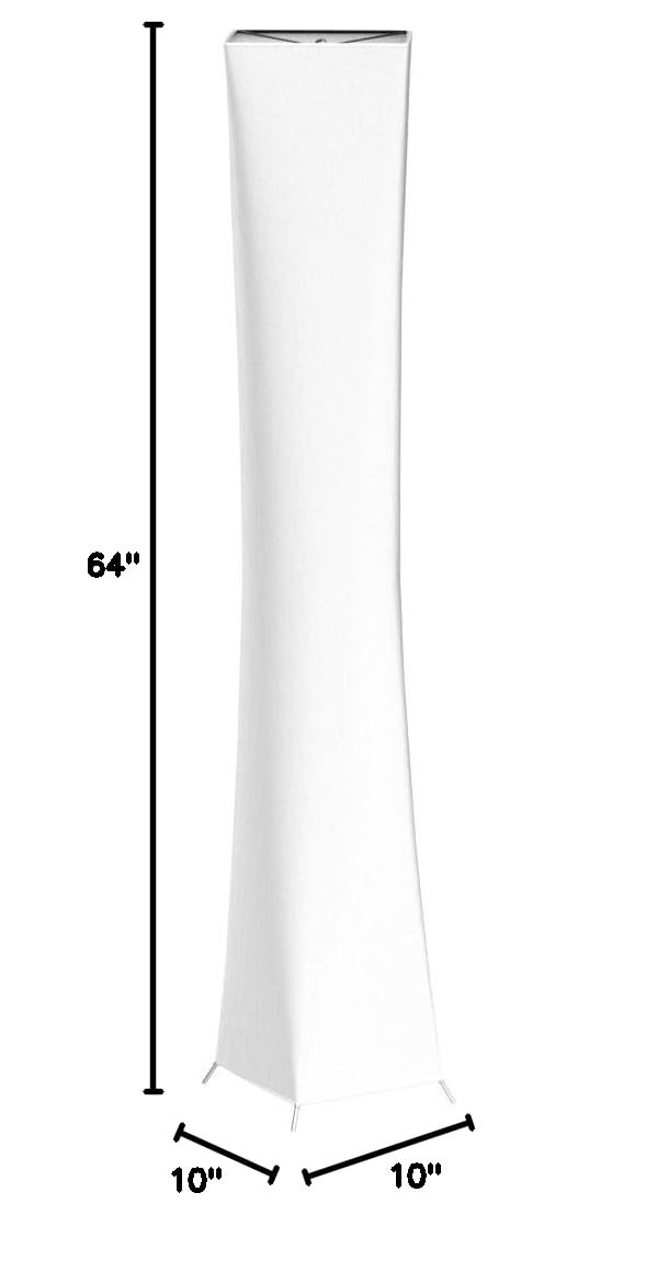 chiphy Floor Lamp, RGB Color Changing and Dimmable LED Lamp, Smart WiFi Bulbs Compatible with Alexa & Google Assistant, 64" Tall White Fabric Shade Light, Modern for Living Room, Bedroom, Game Room