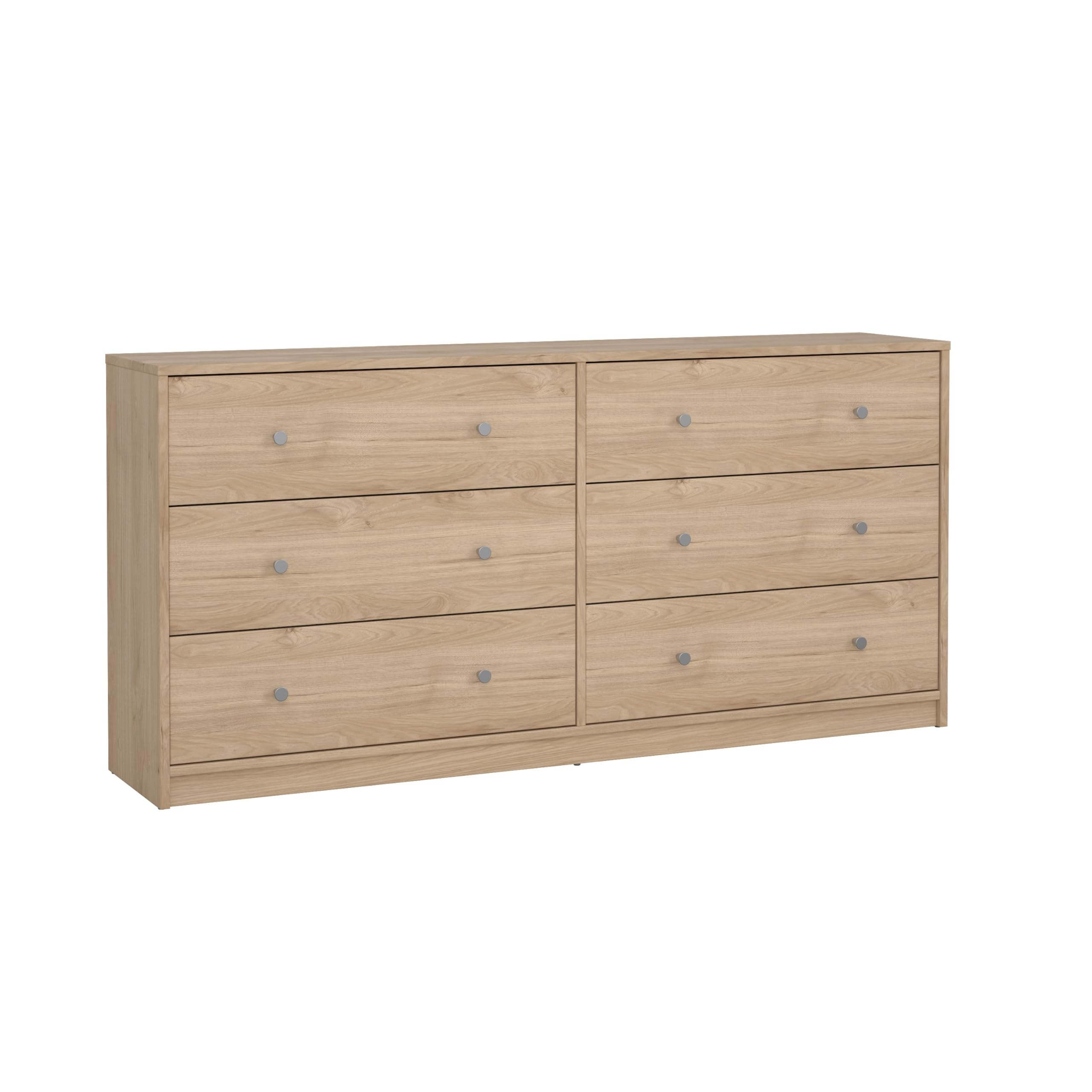 Tvilum 6 Drawer Double Dresser, Jackson Hickory