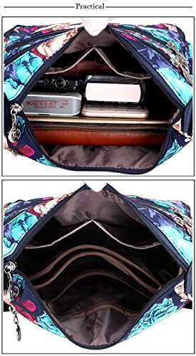 Collsants Nylon Crossbody Purse for Women Small Travel Shoulder Bag Multi Pocket Water Resistant