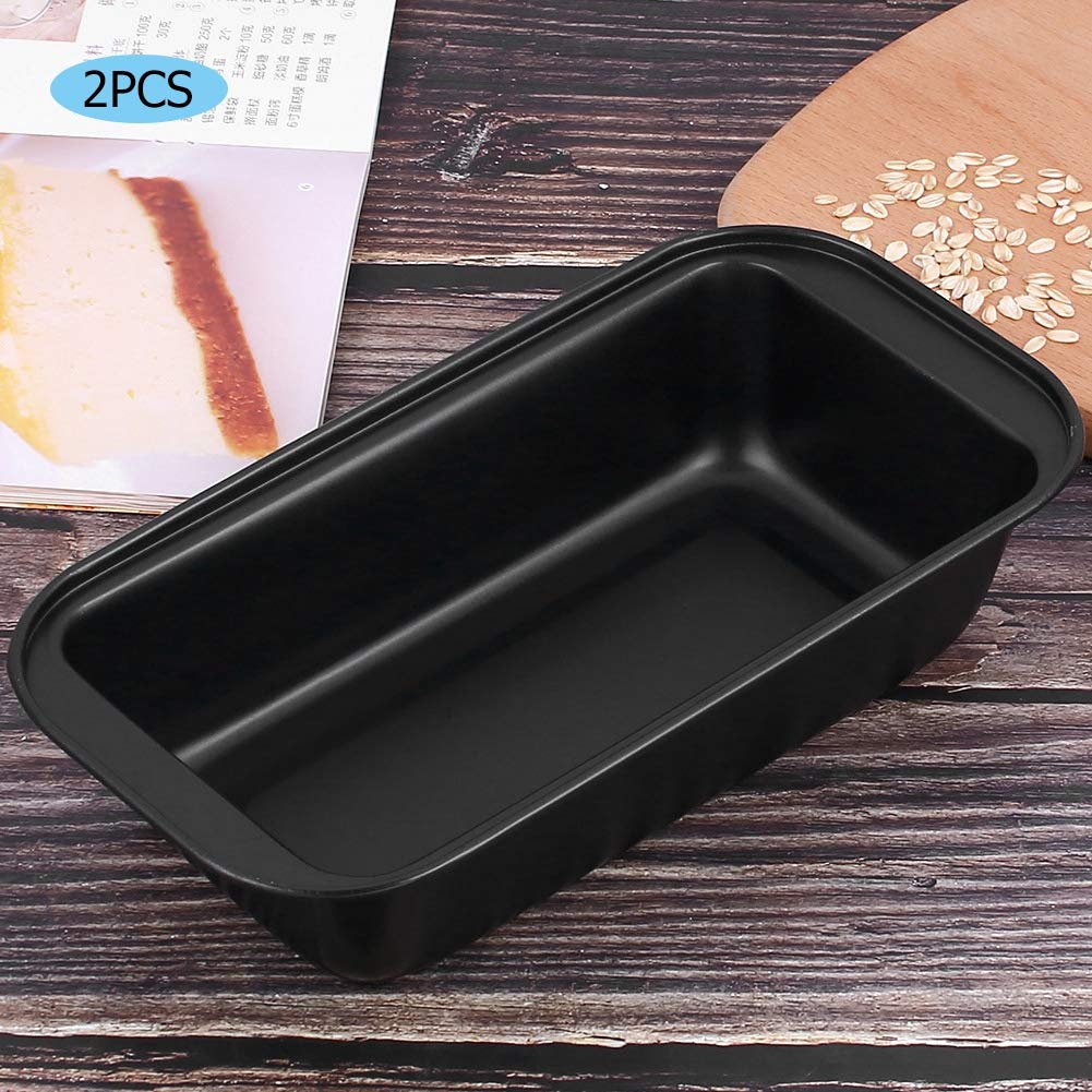 2 Pcs Baking Loaf Pan Rectangle Bread Cake Mold Carbon Steel Black 10 x 5.2 x 2.4 Inch Nonstick Coating Loaf Pan Baking Tray for Home Kitchen