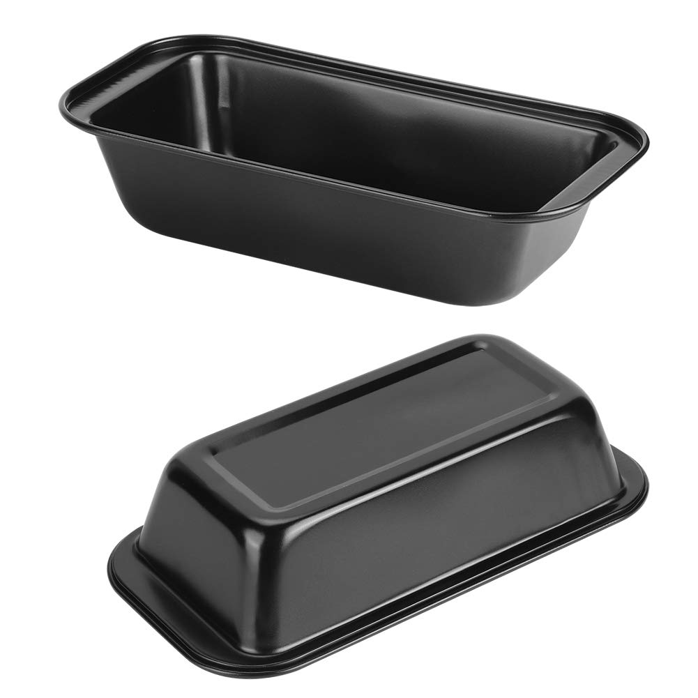 2 Pcs Baking Loaf Pan Rectangle Bread Cake Mold Carbon Steel Black 10 x 5.2 x 2.4 Inch Nonstick Coating Loaf Pan Baking Tray for Home Kitchen