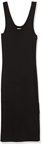 The Drop Women's Yasmin Side Slit Midi Sweater Tank Dress, Black, M