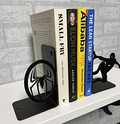 HeavenlyKraft Superhero Decorative Metal Bookend, Non Skid Book End, Book Stopper for Home/Office Decor/Shelves, 5.9 X 3.9 X 3.14 inch per Piece, Support Outside