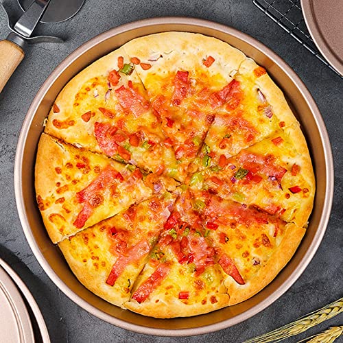 6/8/10in Non-Stick Baking Tray Pizza Pan Thickened Carbon Steel Bread Cake Mold Round Kitchen Baking Accessory Bakeware Round Deep-dish Plates Pans