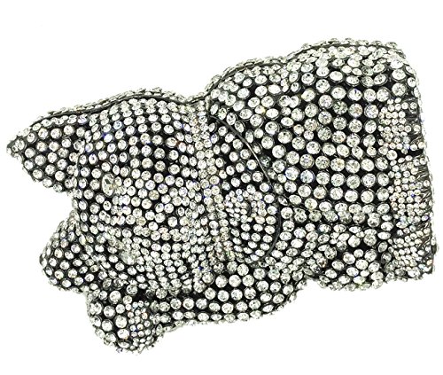Elegant Evening Bags For Womens Clutches Purse Chain Wallet Handbags Crystal Party Lucky Cat Silver