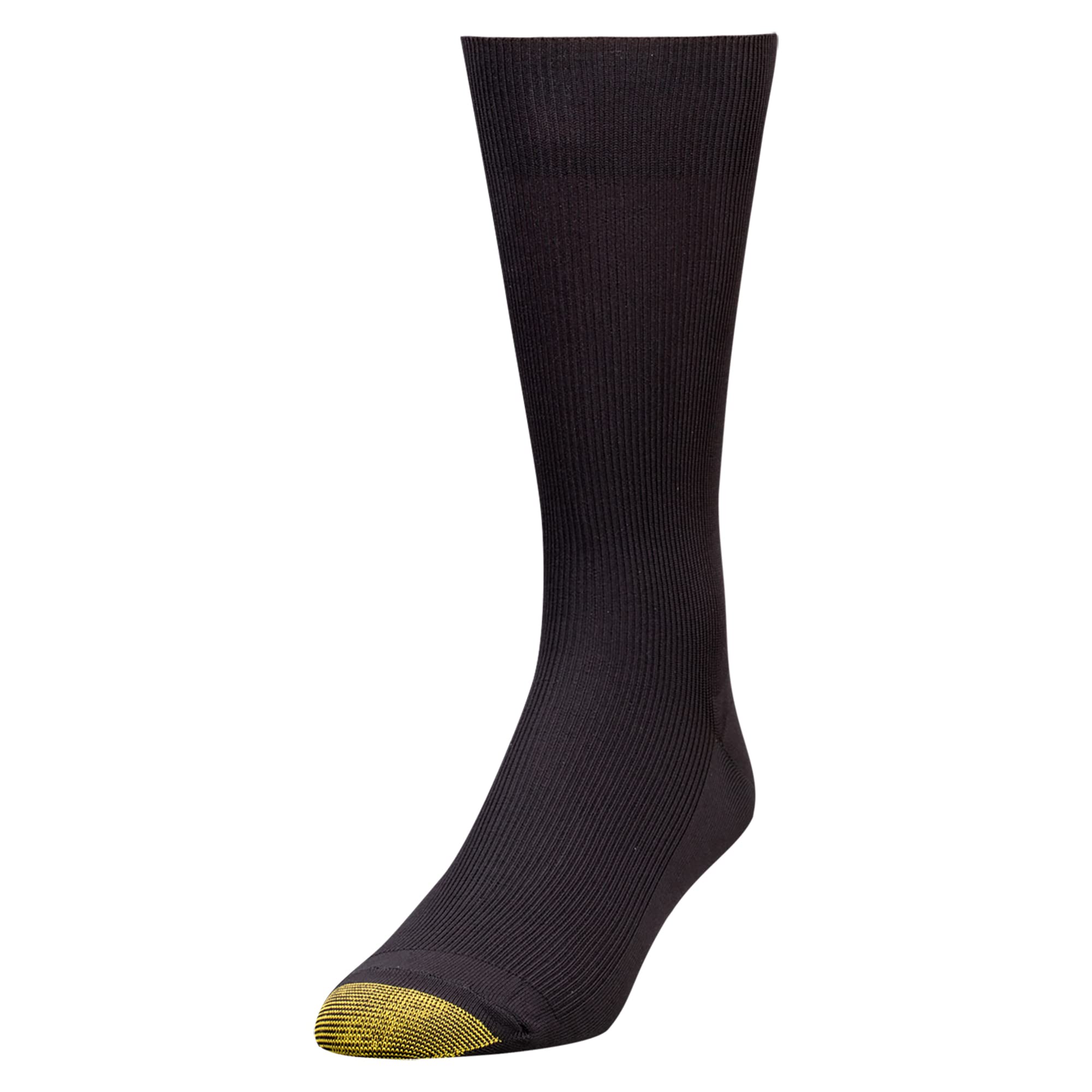 GOLDTOE Men's Metropolitan Crew Dress Socks, 3-Pairs, Black, Shoe Size: 6-12.5