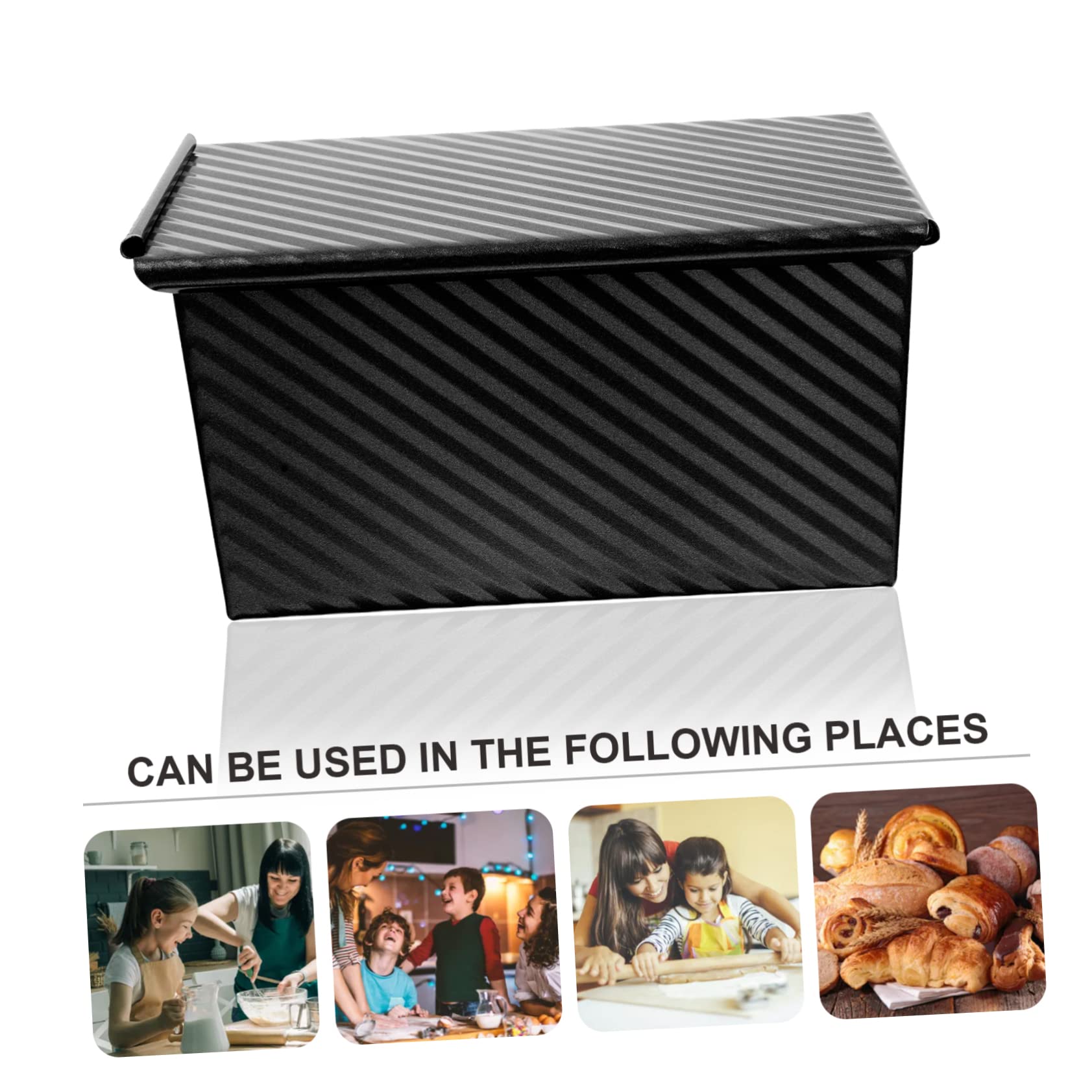 TIDTALEO Non-stick Bread Baking Mould Toast Box with Lid Carbon Steel Metal Bread Pan Toast Mold Bakeware