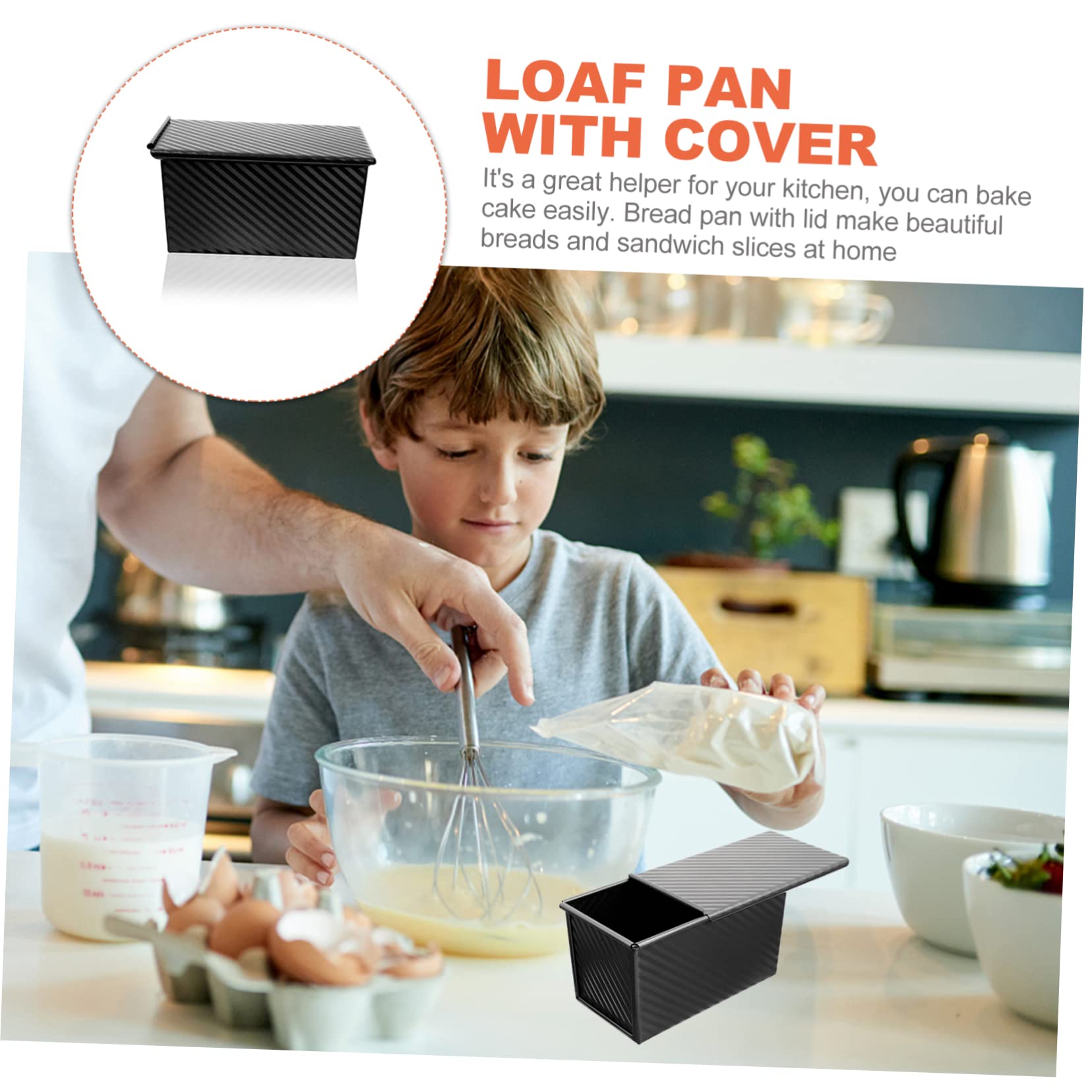 TIDTALEO Non-stick Bread Baking Mould Toast Box with Lid Carbon Steel Metal Bread Pan Toast Mold Bakeware