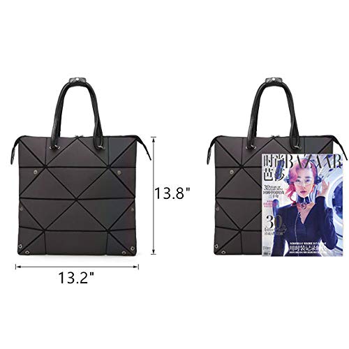 Luminous Changeable shape Geometric Women Shoulder Bag, Premium Reflective Purses Top Handle Satchel Large Handbags Holographic (Luminous)
