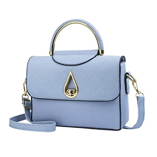 Covelin Women's Small Leather Handbag Tote Shoulder Crossbody Bag Blue
