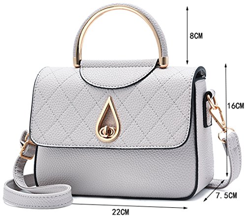 Covelin Women's Small Leather Handbag Tote Shoulder Crossbody Bag Blue