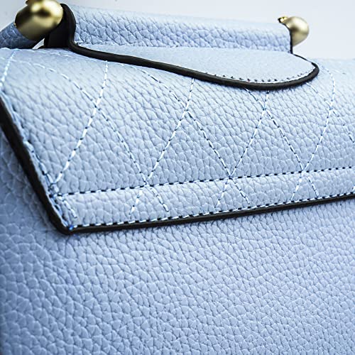 Covelin Women's Small Leather Handbag Tote Shoulder Crossbody Bag Blue