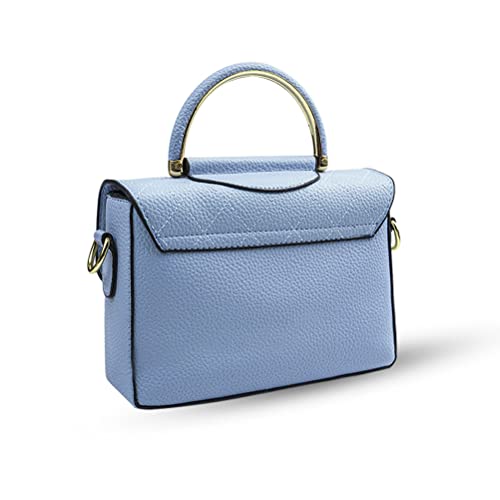 Covelin Women's Small Leather Handbag Tote Shoulder Crossbody Bag Blue