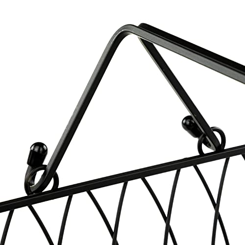 Spectrum Diversified Twist Storage Handles, Modern Farmhouse Décor Farmer’s Market-Style Wire Basket for Organizing Bathroom, Pantry & Craft Room, Medium, Black