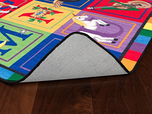 Flagship Carpets ABC Letter Blocks Area Rug for Children's Classroom Floor Mat, Play Room Carpet and General Educational Activities, 7'6" x 12', Multi-Color