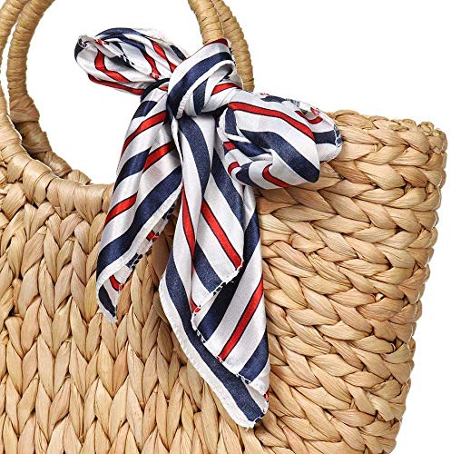 Hand-woven Straw Large Hobo Bag for Women Round Handle Ring Toto Retro Summer Beach (Brown 2)