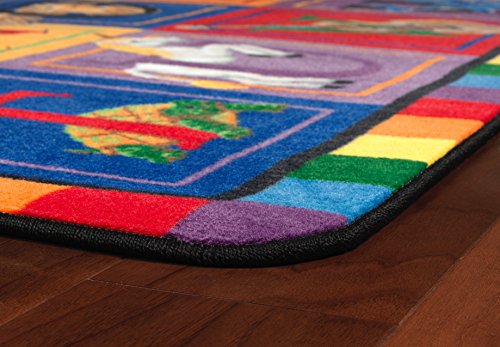 Flagship Carpets ABC Letter Blocks Area Rug for Children's Classroom Floor Mat, Play Room Carpet and General Educational Activities, 7'6" x 12', Multi-Color