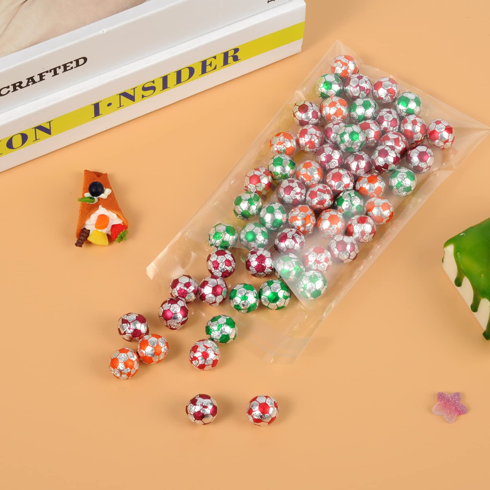 Easter Candy Bags, Clear Cellophane Pretzel Rods Bag, 100Ct 2 '' x 10 '' Cellophane Treat Bags for Chocolate Bars, Individual Chocolate Covered Pretzel Rods, Self Adhesive Sealing Plastic Cello Bags for Candy, Pastry