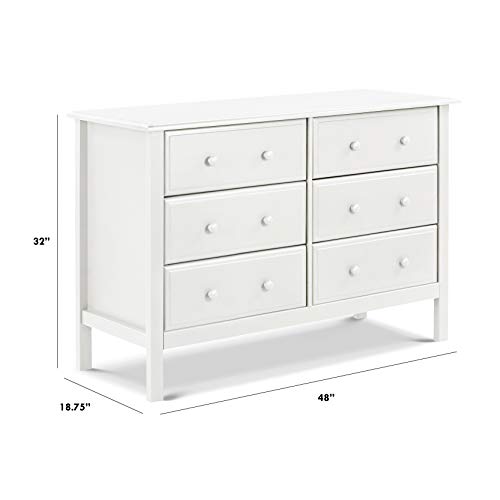 DaVinci Jayden 6-Drawer Double Wide Dresser in White, Greenguard Gold Certified
