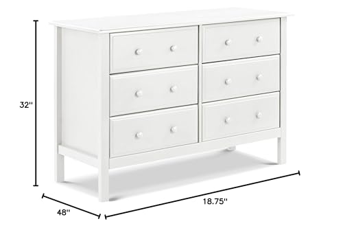 DaVinci Jayden 6-Drawer Double Wide Dresser in White, Greenguard Gold Certified