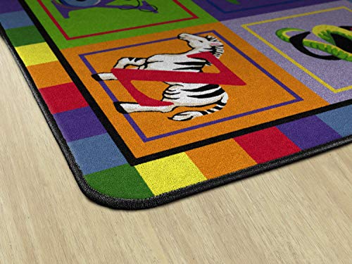 Flagship Carpets ABC Letter Blocks Area Rug for Children's Classroom Floor Mat, Play Room Carpet and General Educational Activities, 7'6" x 12', Multi-Color