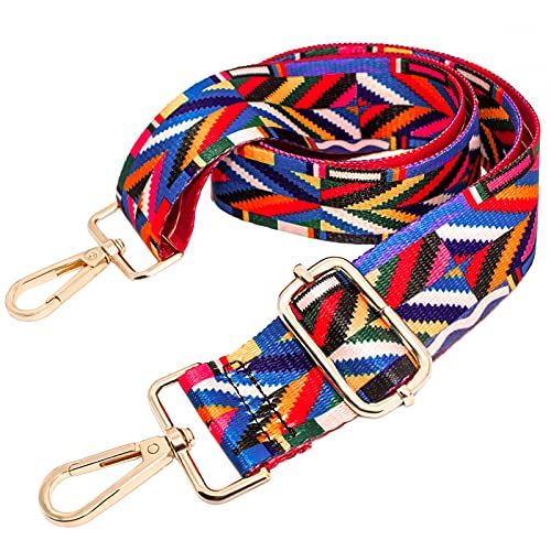Wide Shoulder Strap Replacement Crossbody Bag Removable Guitar Style Multicolor Canvas Crossbody Strap for Handbags