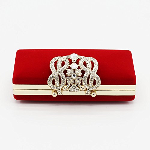 Generic Womens Evening Cocktail Wedding Party Handbag Clutch Purse Wallet, Red, 16x9x5cm