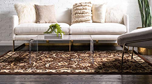 Unique Loom Espahan Collection Traditional Classic Inspired, Intricate Design Area Rug, 10 ft x 13 ft, Brown/Beige