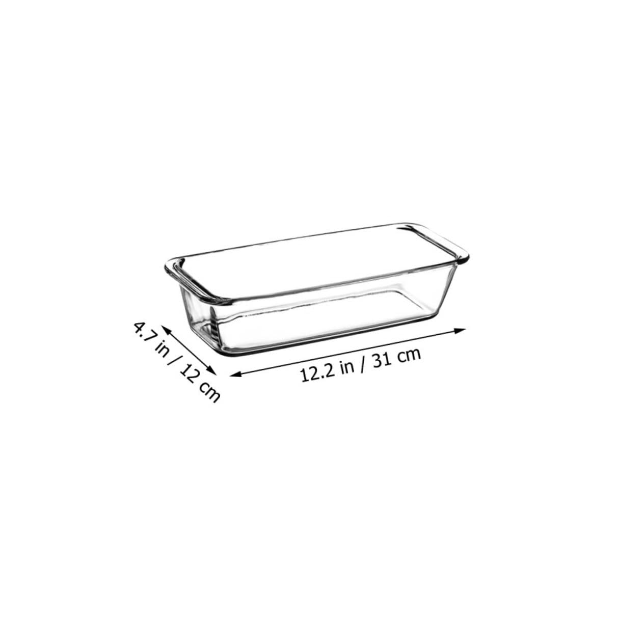Cabilock Tempered Glass Plate Baking Pan Rectangular Cake Plate Glass Salad Dish Food Serving Plate Dishwasher Safe Easy to Clean