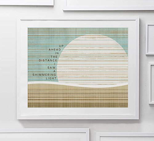 Hotel California by The Eagles inspired song lyric wall art print modern typography sunset music poster summer home decor