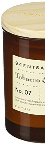 Scentsational Apothecary-Tobacco & Vanilla Candle, Medium, Amber, 11 Ounce