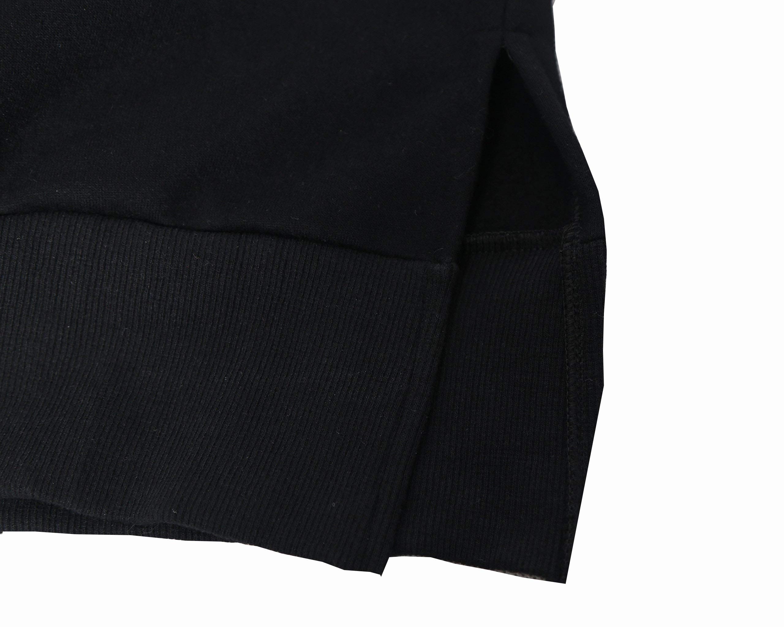 NUTEXROL Womens Thickening Long Fleece Sweatshirt String Hoodie Dress Pullover Plus Size, Large, Black