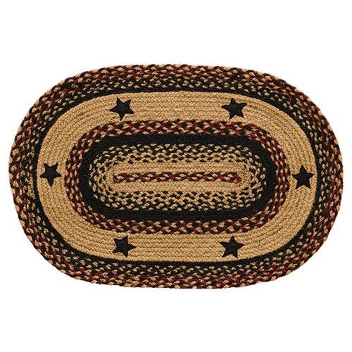 CWI Gifts BlackBerry Star Braided 20 Inch by 30 Inch Oval Rug, 20"x30", Multicolor