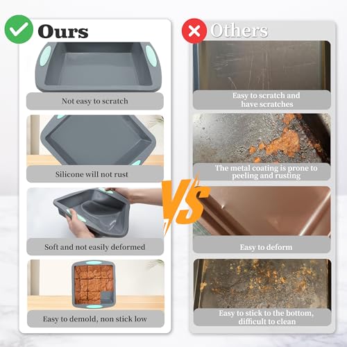 Tongjude 46 Piece Silicone Bakeware Set, Non-Stick Kitchen Oven Baking Pans, Silicone Cake Molds with Cake Pan, Chiffon Cake Pan, Donut Pan, Square Cake Pan and Loaf Pan